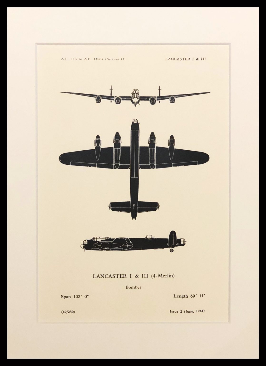 Lancaster (REPRO A4) Recognition Silhouette – Red Door Posters